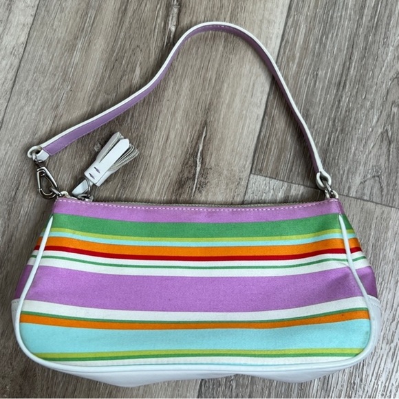 Coach | Bags | Coach Multicolor Striped Mini Handbag | Poshmark